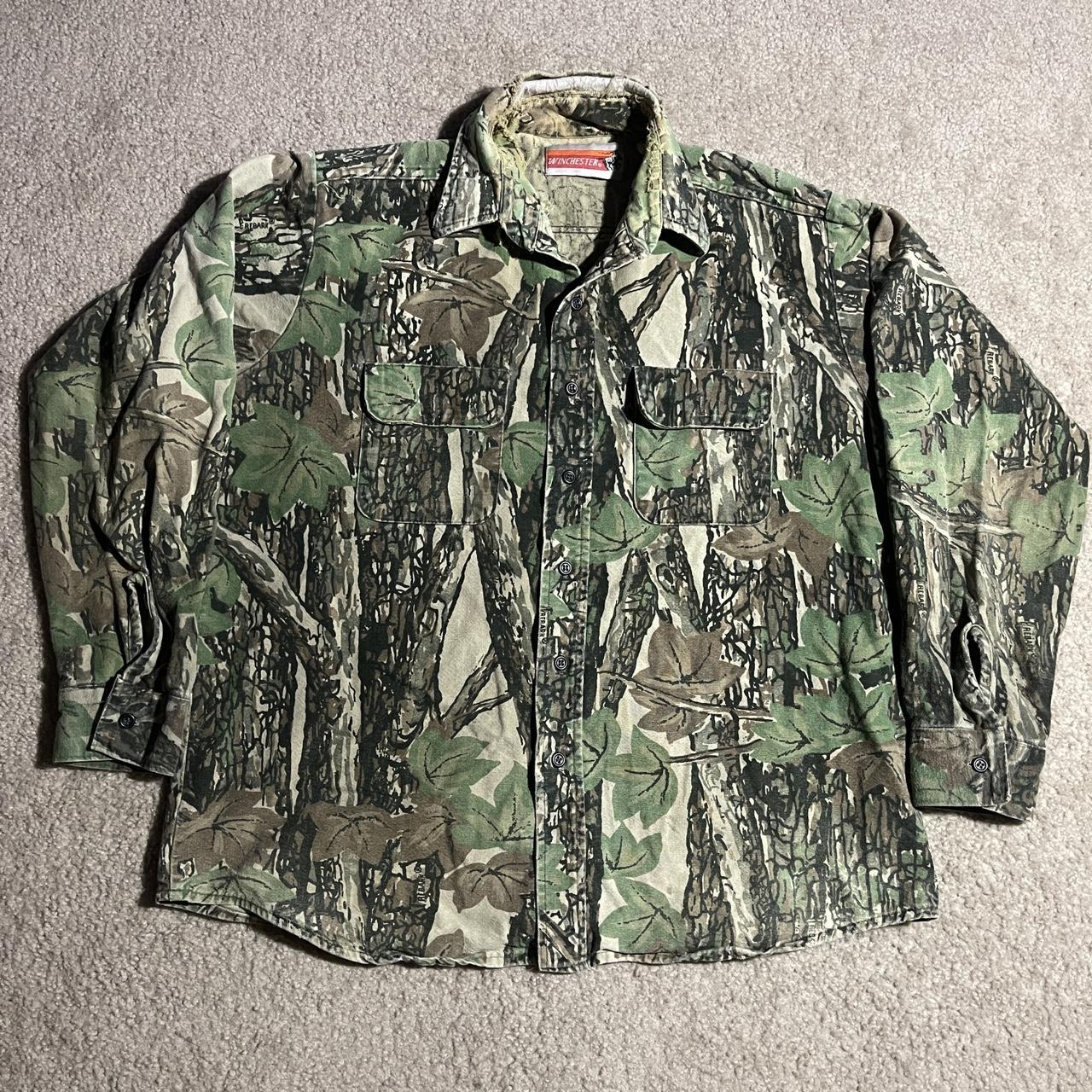 Vintage Y2K Winchester Camo Camouflage Button Up... - Depop