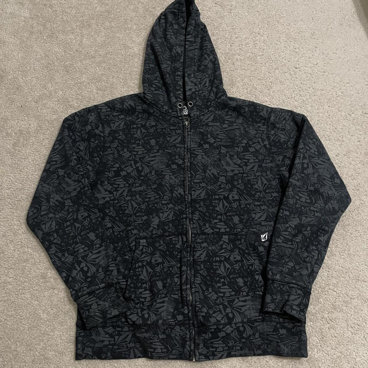 Vintage Y2K Volcom Zip-Up Hoodie AOP All Over... - Depop