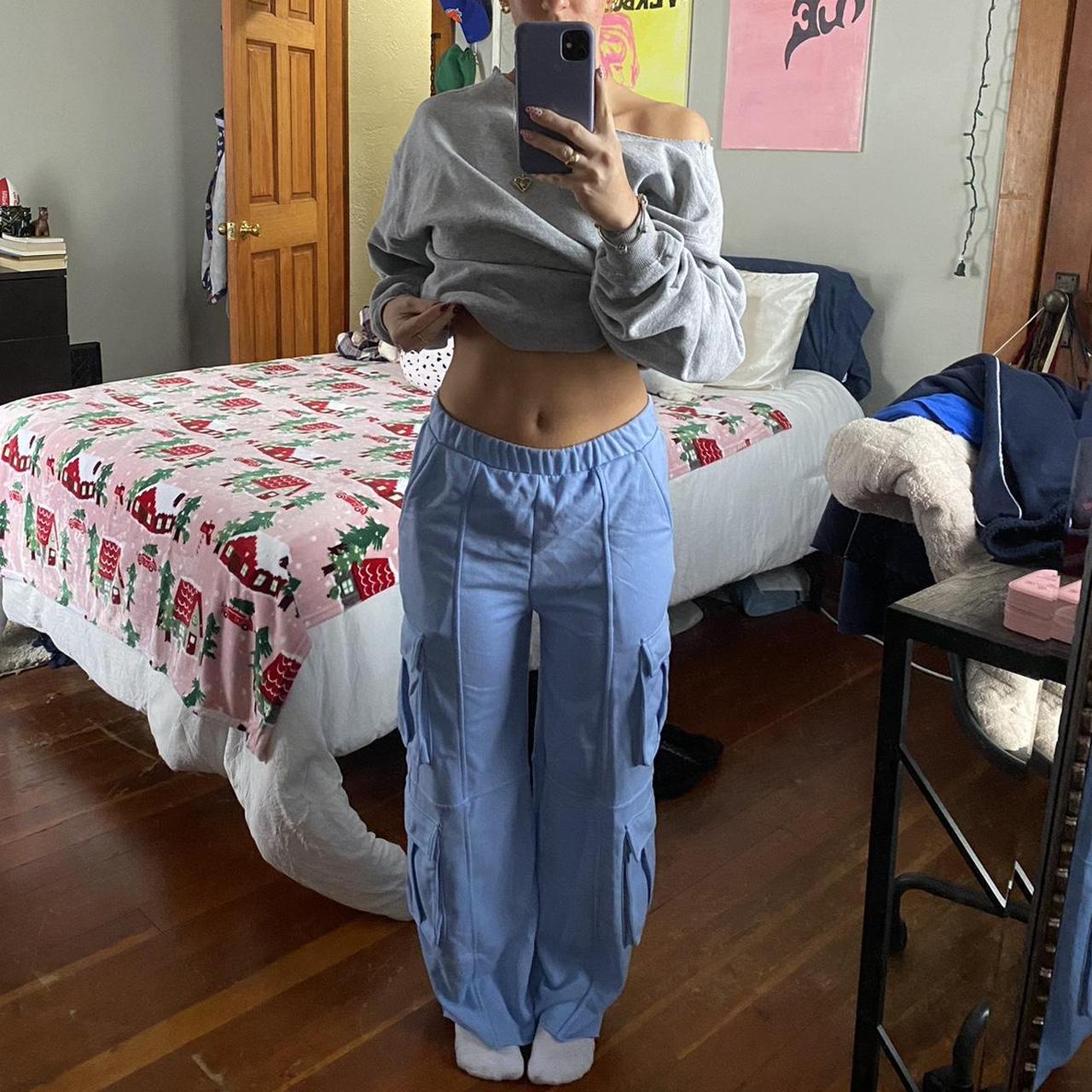 Light blue cargo sweatpants🩵🦋 - super comfy and... | Depop