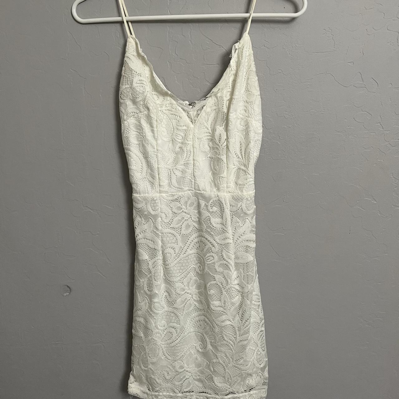 Revolve off-whiteish body con lace dress, only worn... - Depop