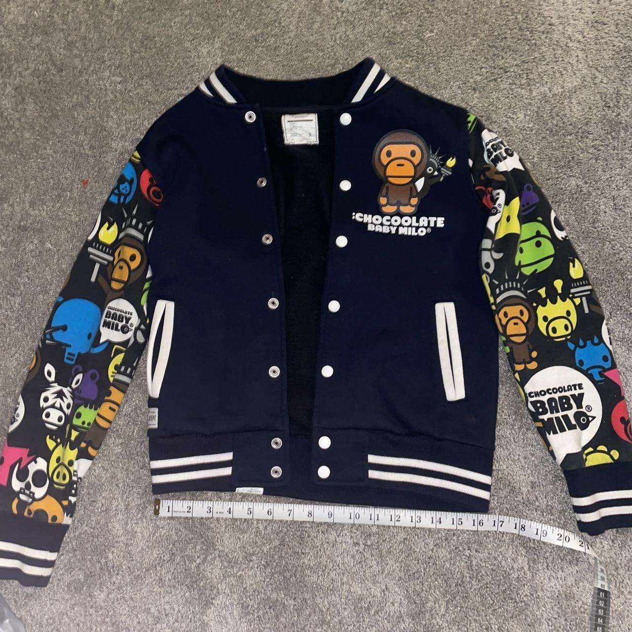 baby milo varsity jacket size small rare... - Depop