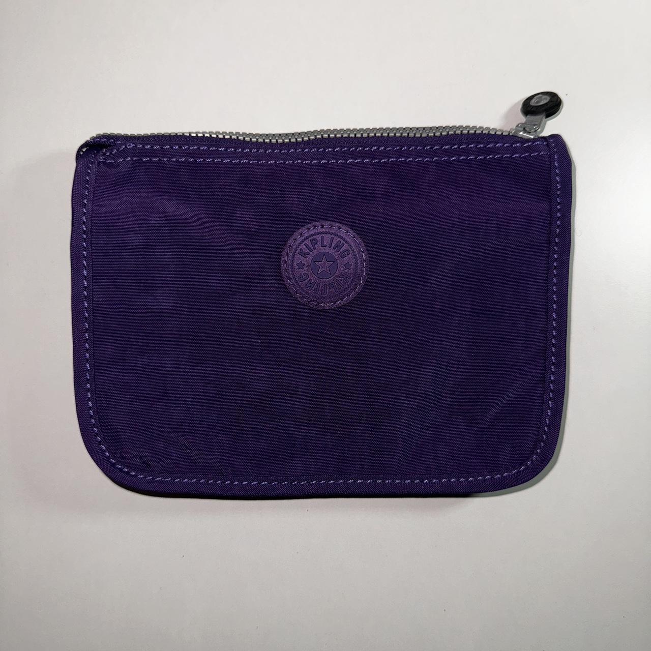 small, purple Kipling zip up pouch. Like new - Depop