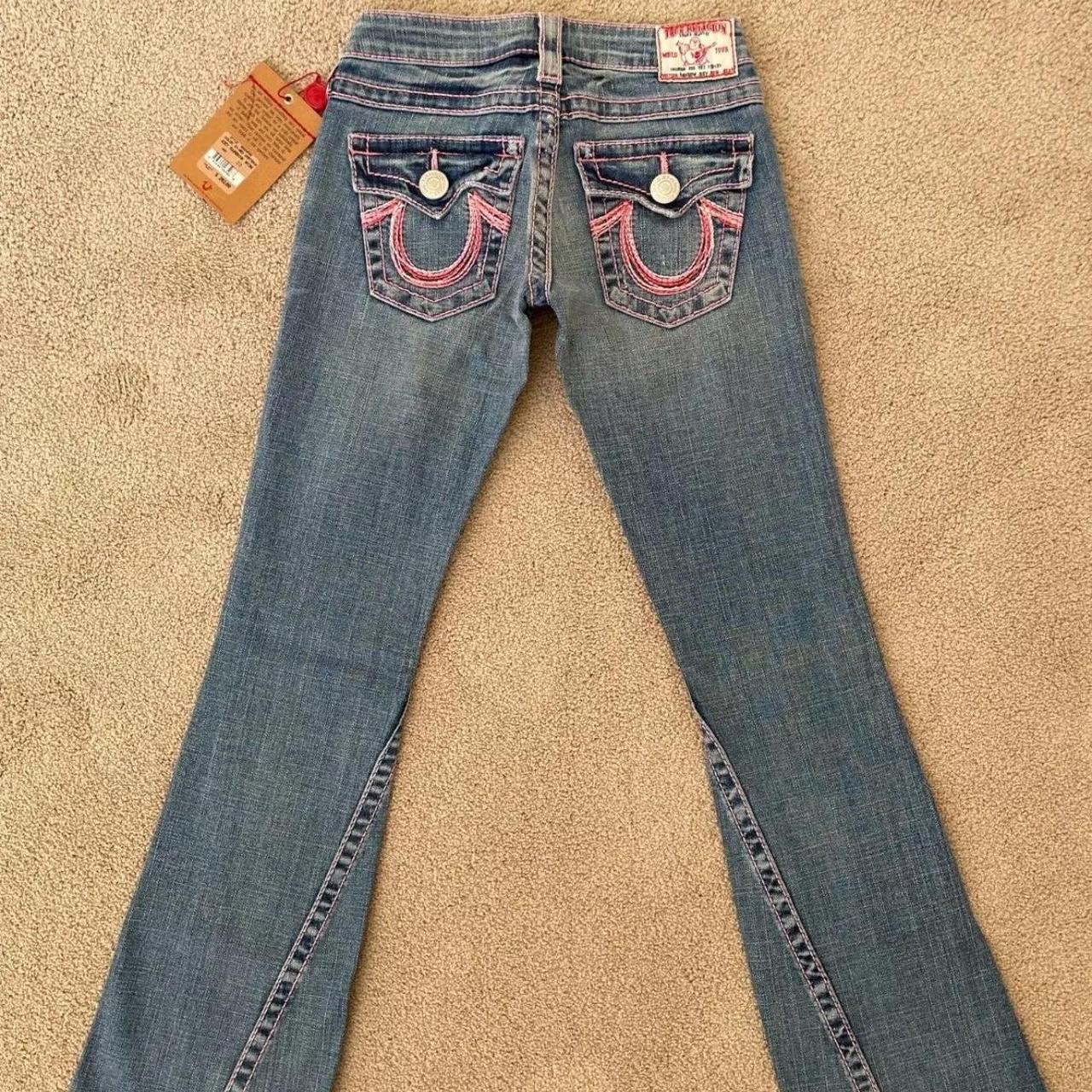 Vintage Y2k True Religion Pink Outlined... - Depop