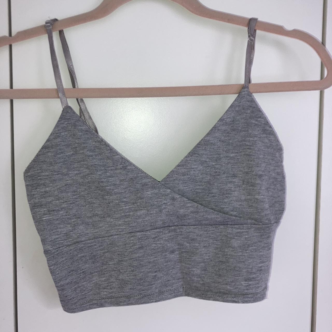 Missguided grey crop top bralet - Depop