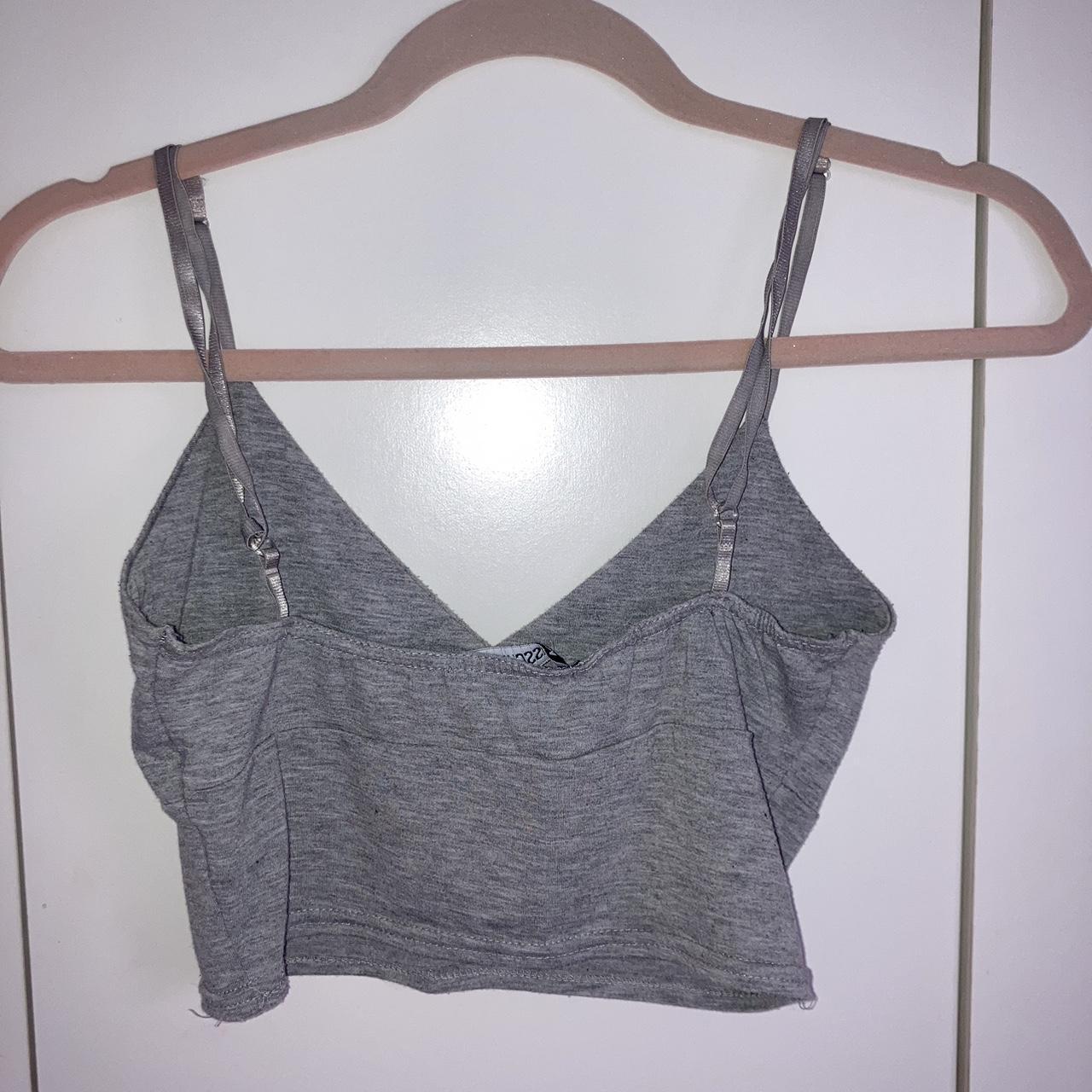 Missguided grey crop top bralet - Depop