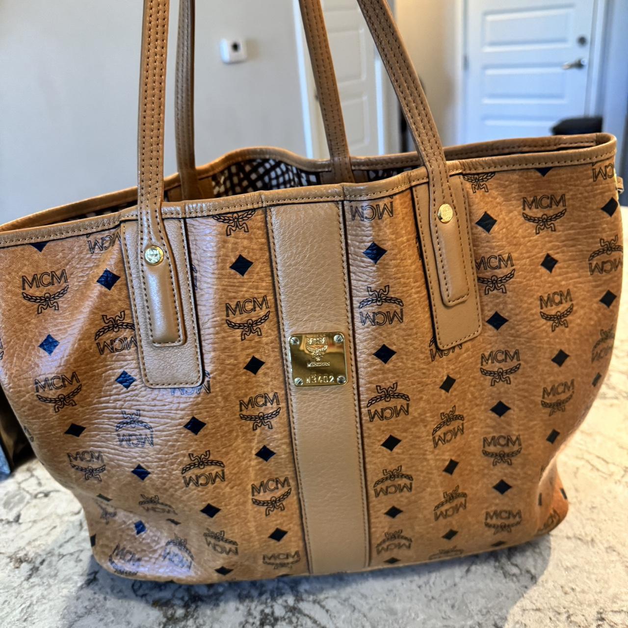 Tan and brown MCM leather tote bag #luxurybag - Depop