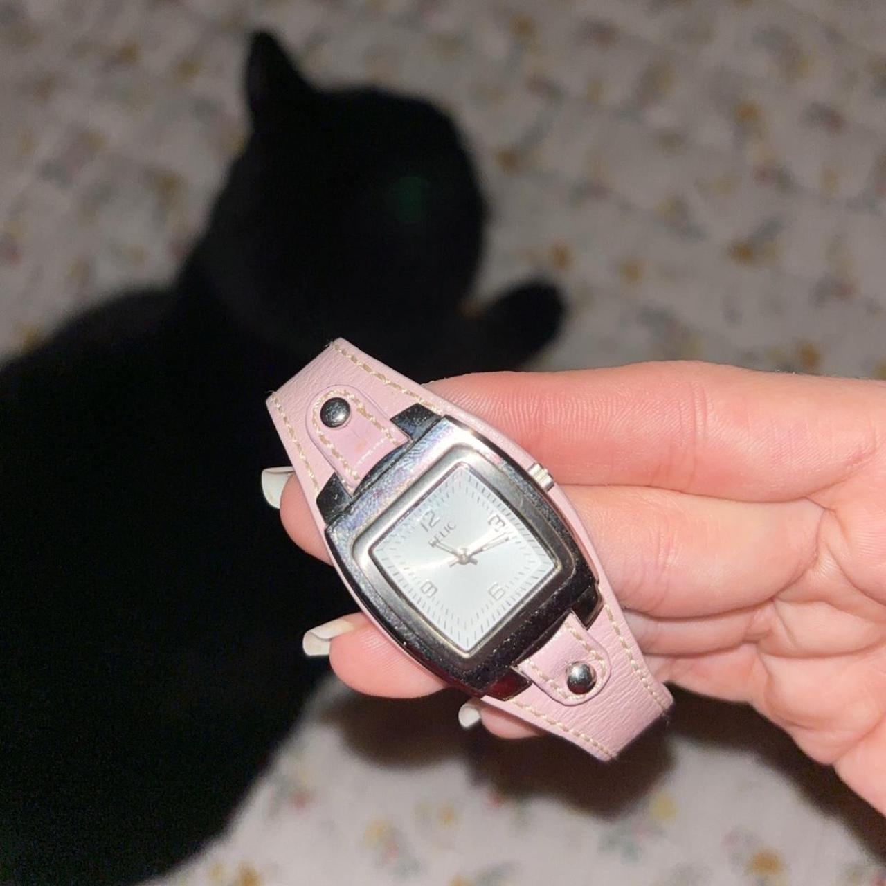 pink genuine leather 'relic' watch just needs a... - Depop