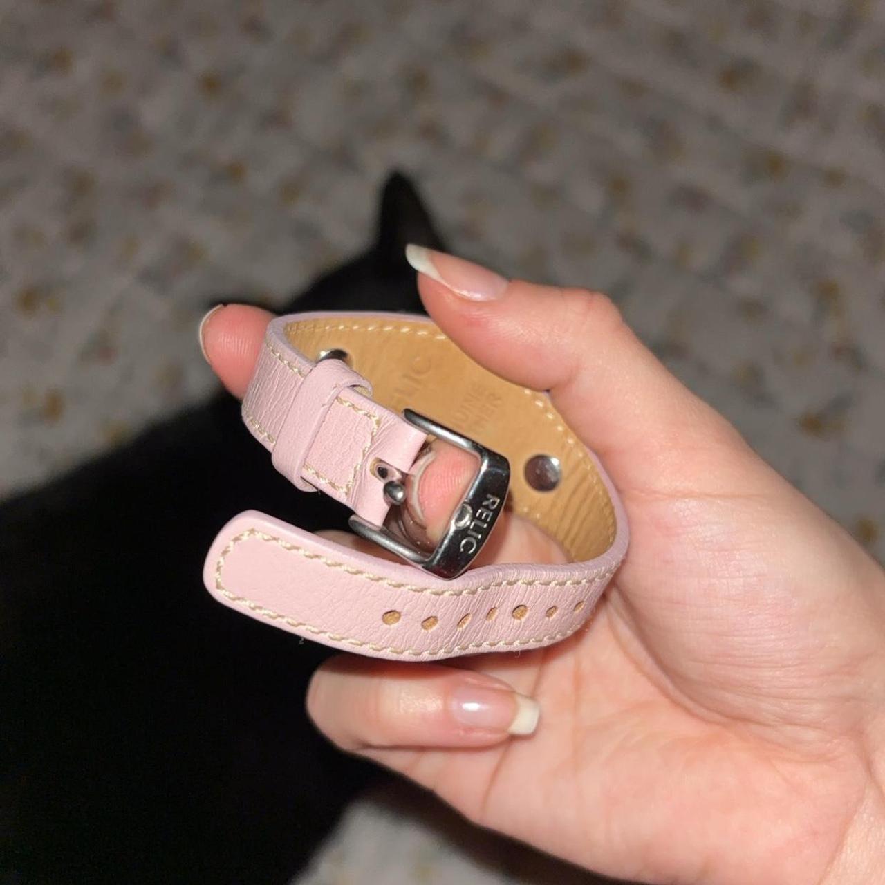 pink genuine leather 'relic' watch just needs a... - Depop