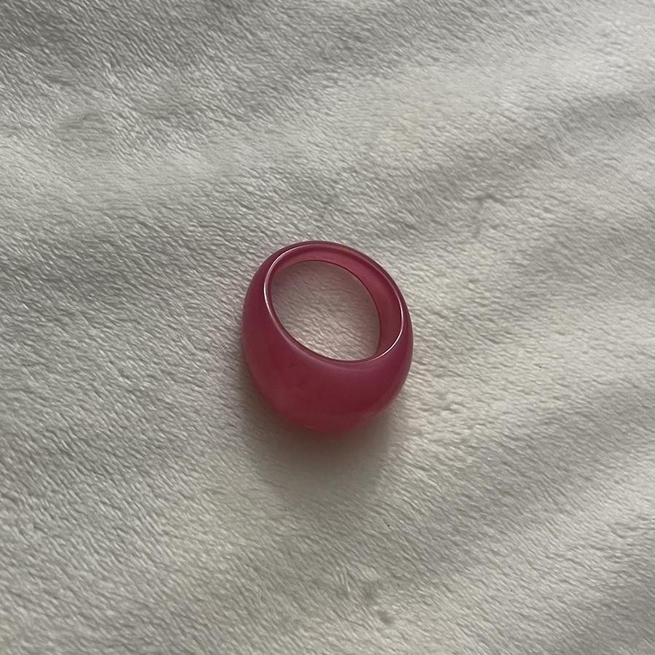 Pink dome style ring / plastic #rings #jewelry... - Depop