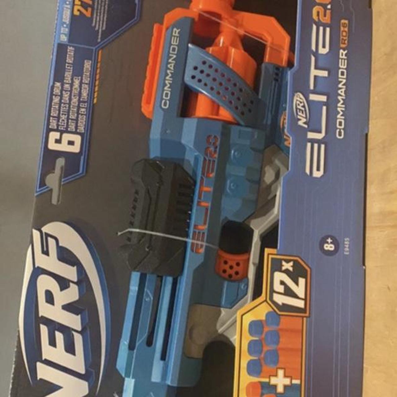 NERF Elite 2.0 Commander RD-6 Blaster Gun- 12 Nerf... - Depop