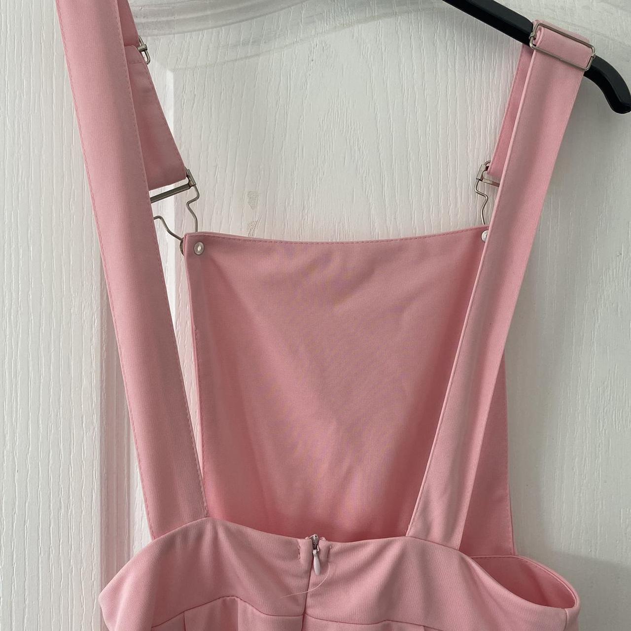 Cute pastel pink pinafore / dungaree dress with... - Depop