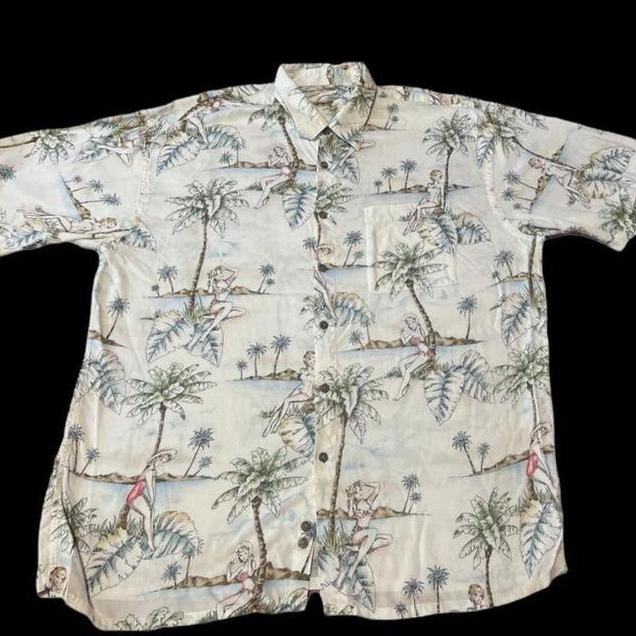 Moda Campia Moda Hawaiian shirt 🏝🌺 Beach palm tree... - Depop