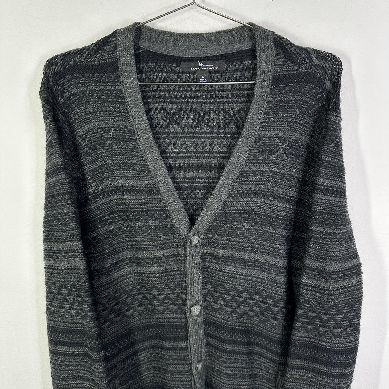 Vintage 90s Marc Anthony Grey & Black Wool Blend... | Depop