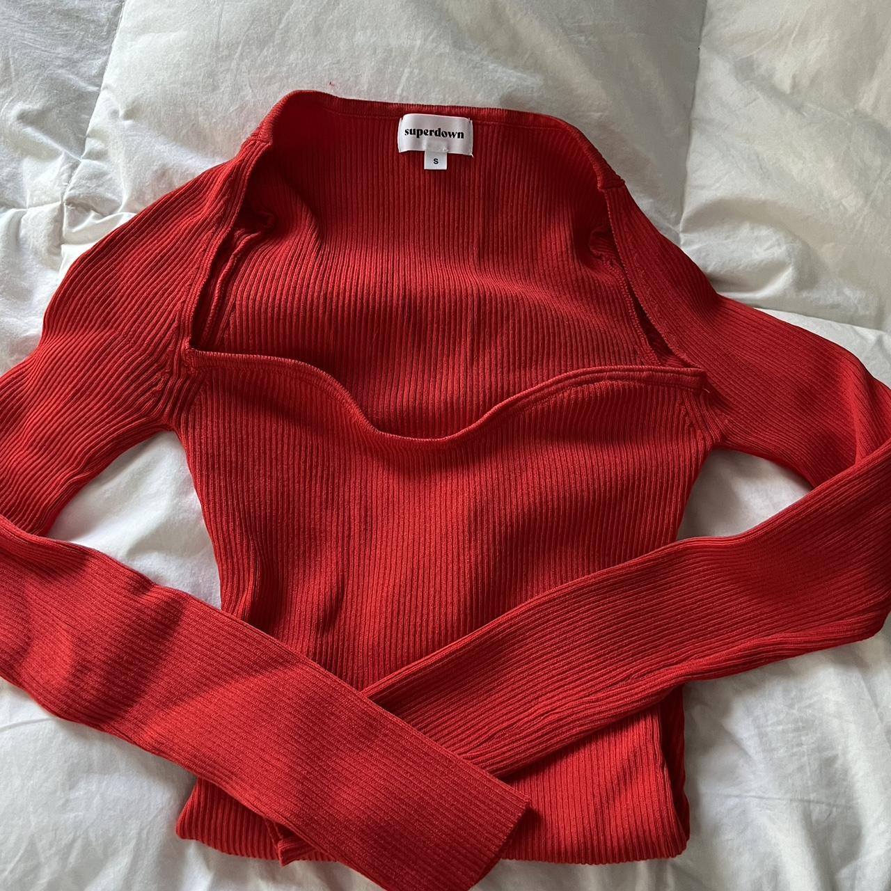Revolve Superdown Square(ish) Neck Red Bodysuit!... - Depop