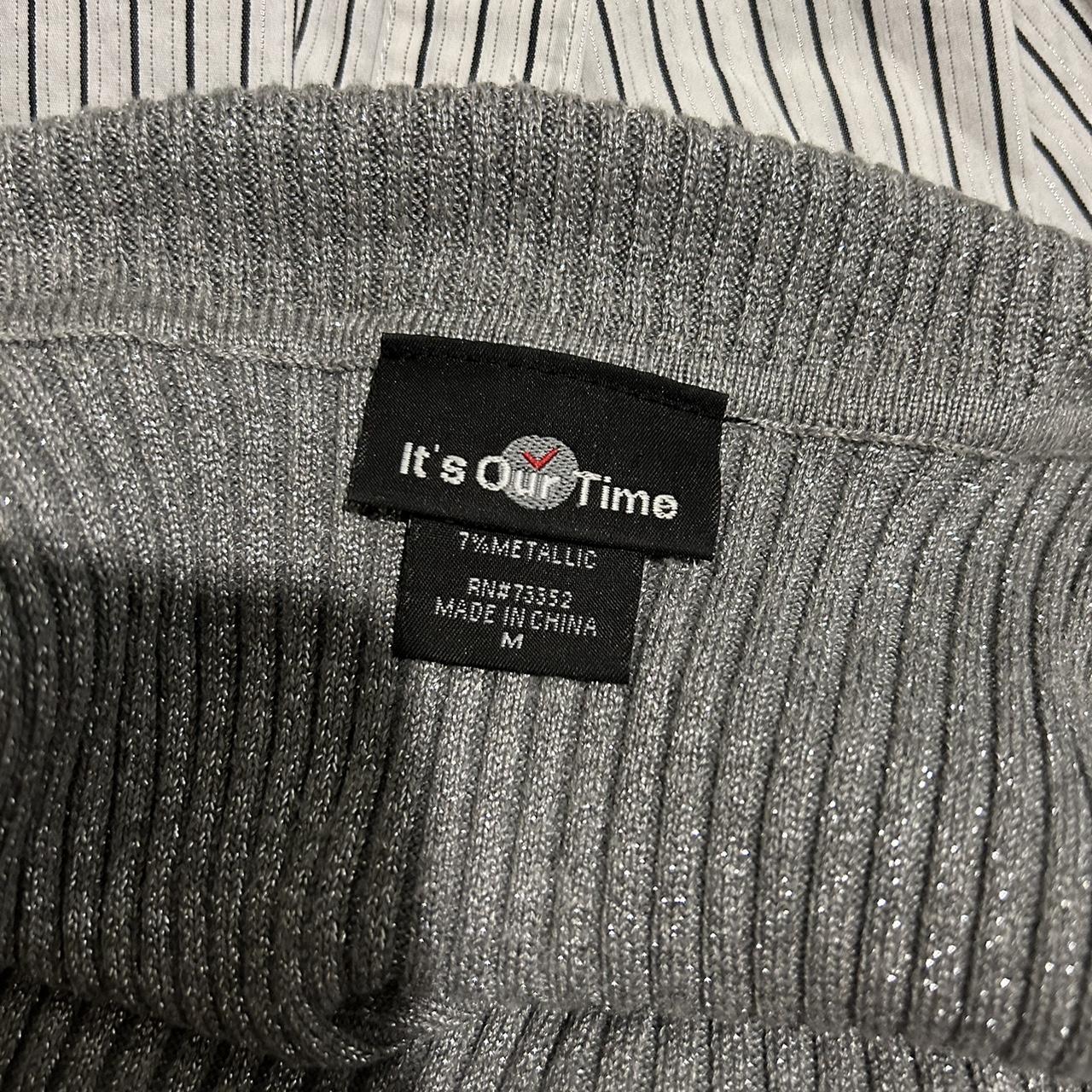 metalic silver knit off the shoulder top💿 perfect... - Depop