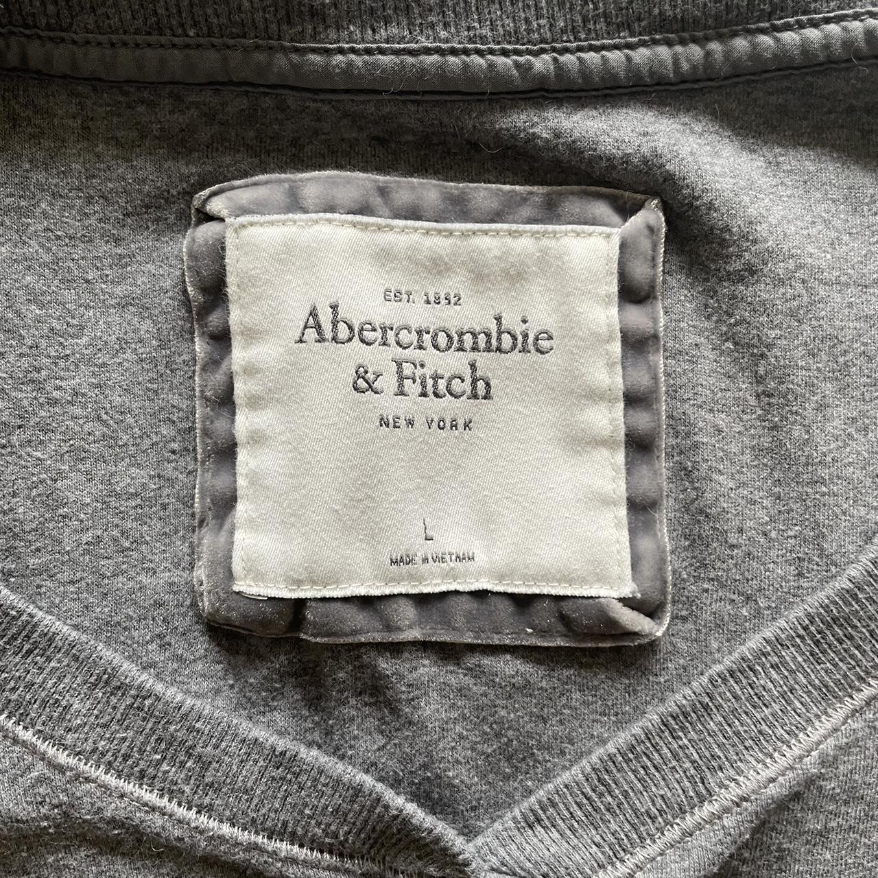 GREY ABERCROMBIE AND FITCH DEADSTOCK HENLEY perfect... - Depop