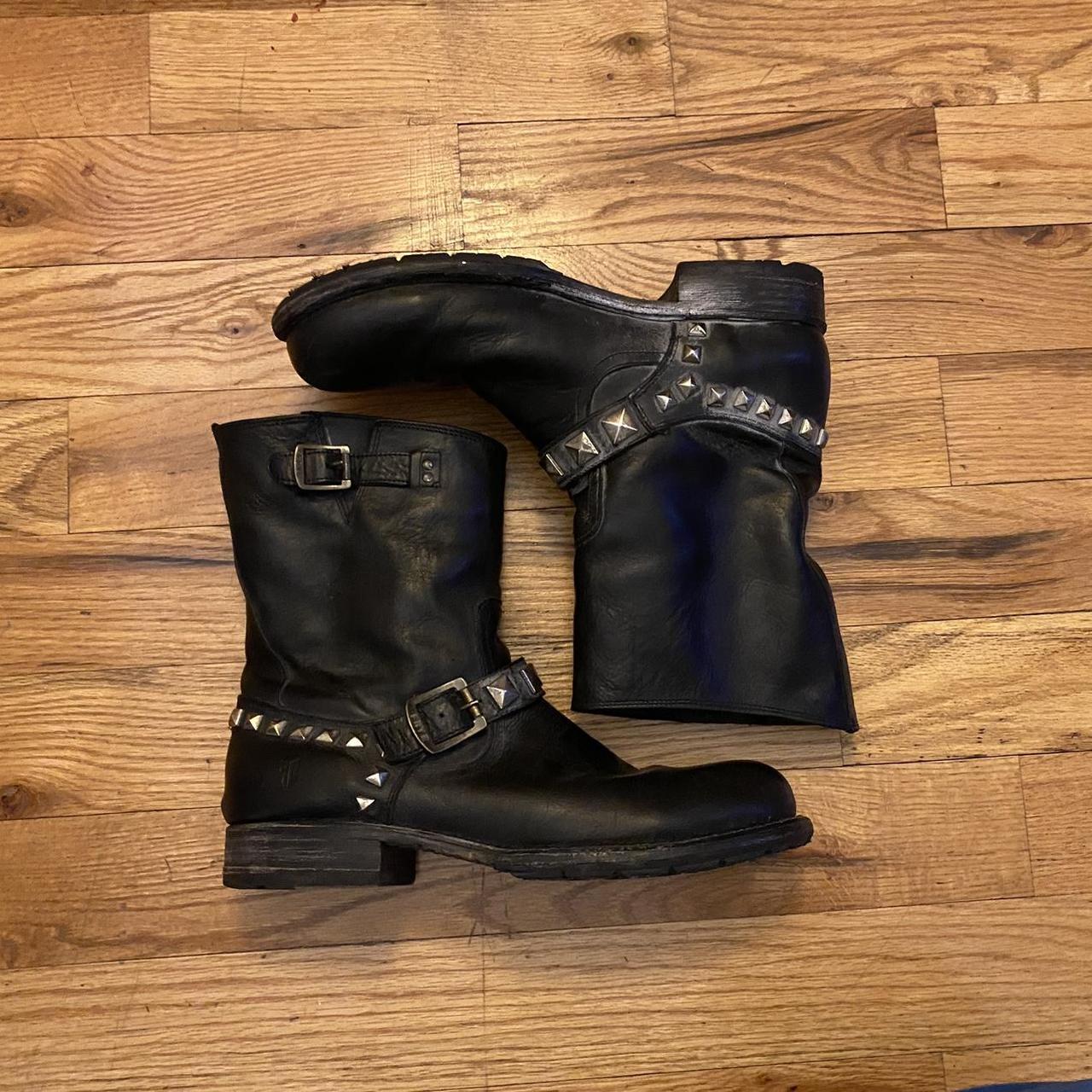 Men’s Frye Rogan studded engineer biker boots. Size... - Depop