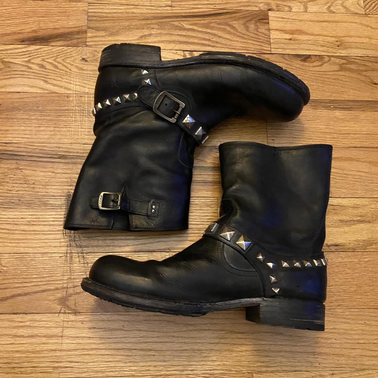 Men’s Frye Rogan studded engineer biker boots. Size... - Depop