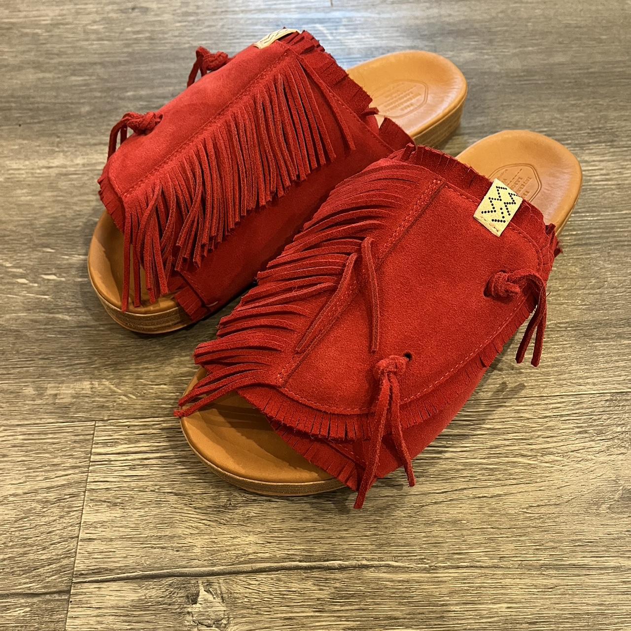 Visvim Christo Shaman Folk Slides Size: 10 Condition... - Depop