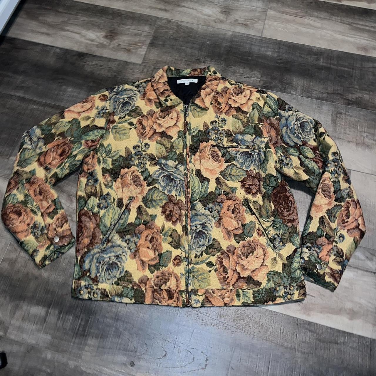 Pacsun floral embroidery jacket - Depop