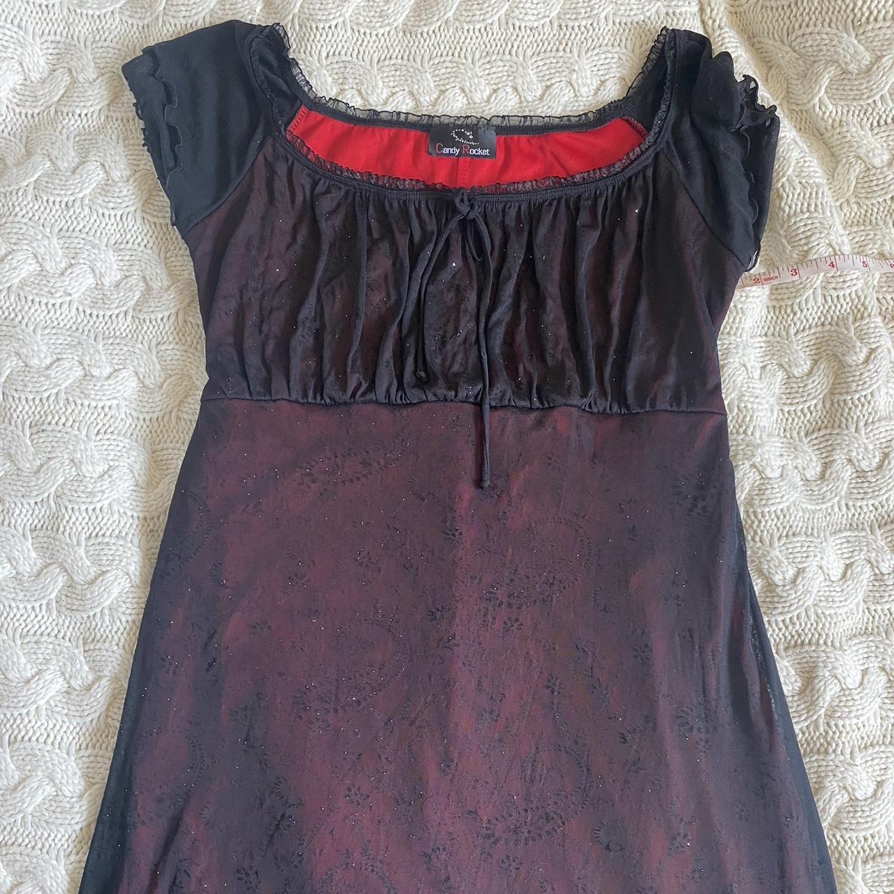Black and red lacy Candy rocket dress worn once for... - Depop