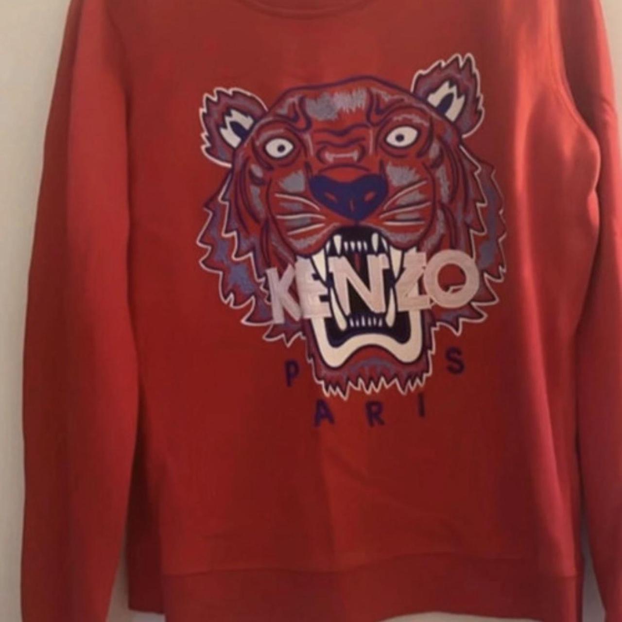 Kenzo Men's Red and Blue Jumper | Depop
