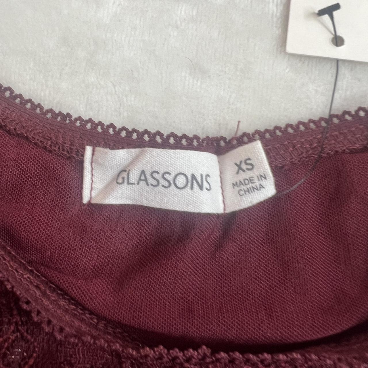 glassons dark red lace tank top - Depop