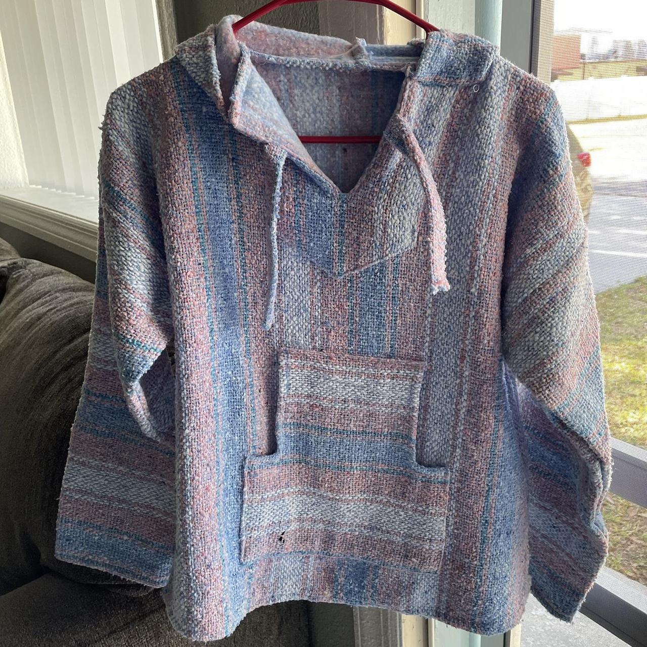 pink, blue and white baja jacket. Size... - Depop