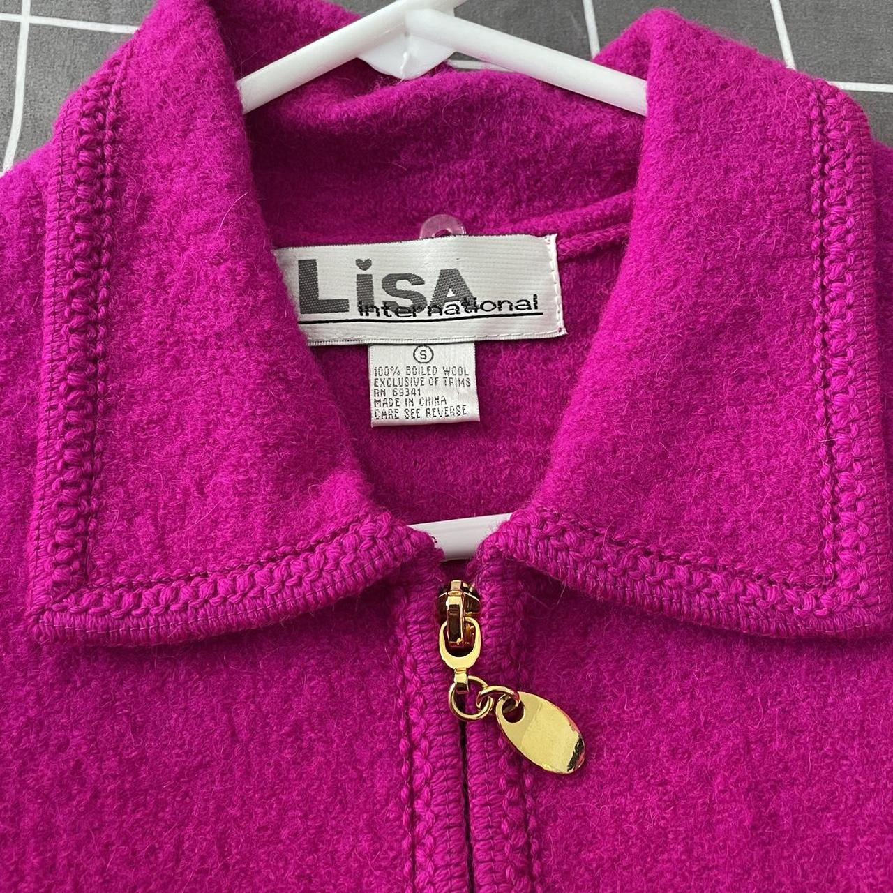 Bright pink wool vest!! Size small. - Depop