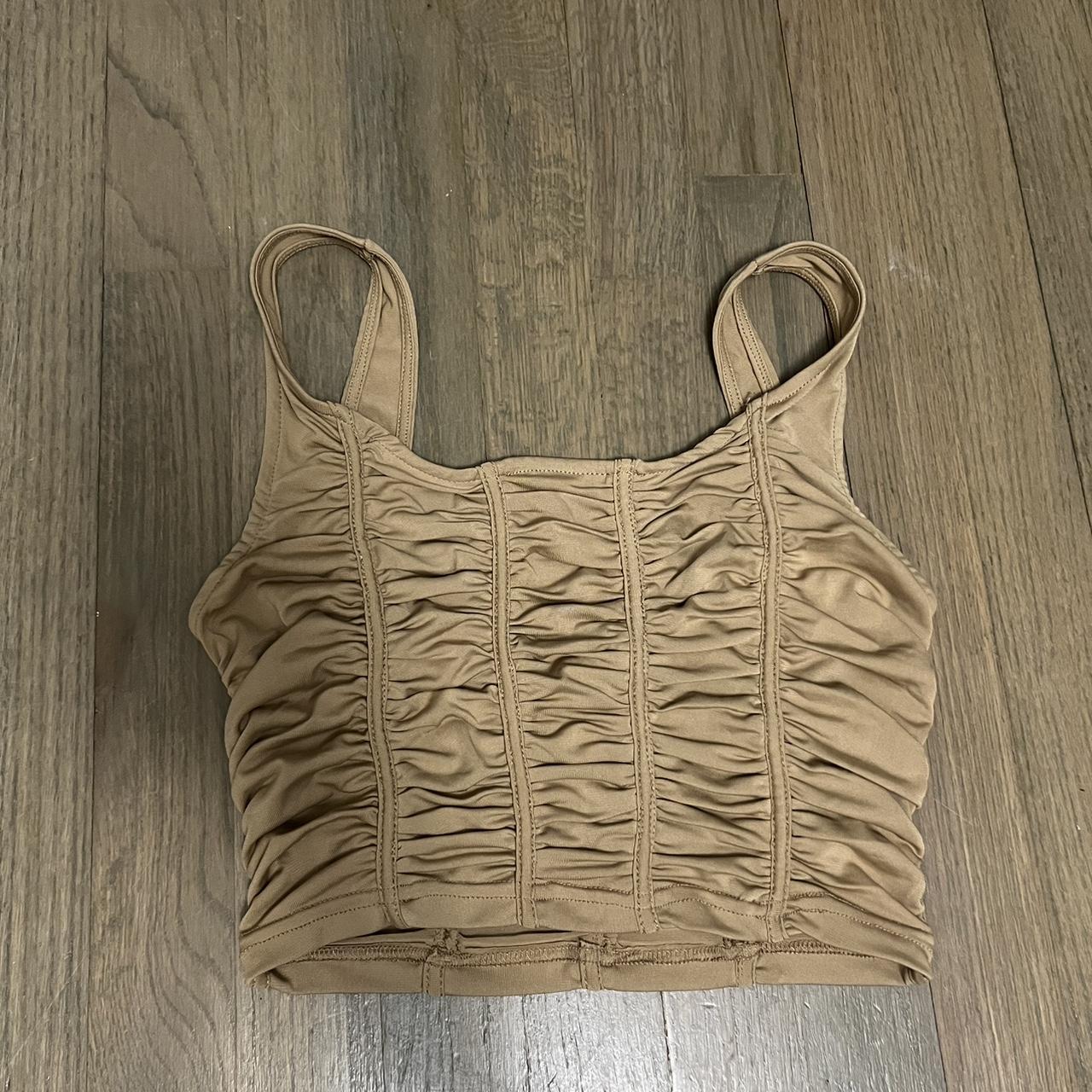 Tan crop top #croptop - Depop