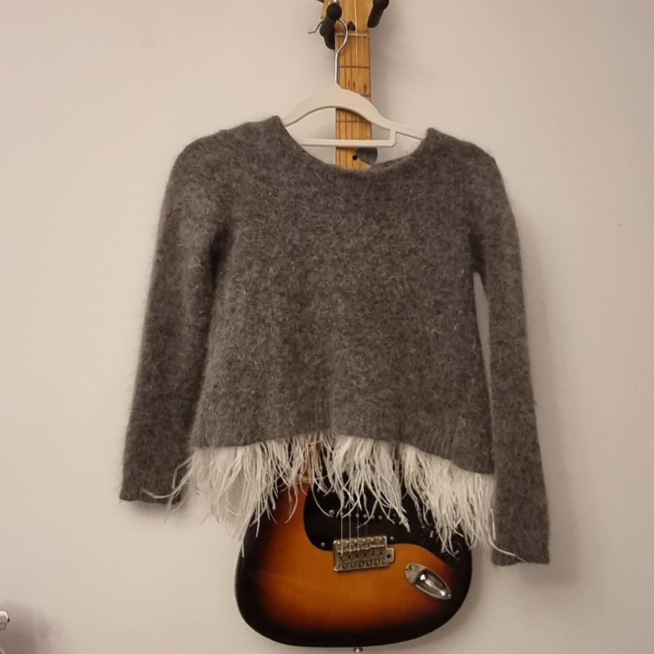 Cute fluffy Mona Lisa Italian brand angora crop with... - Depop