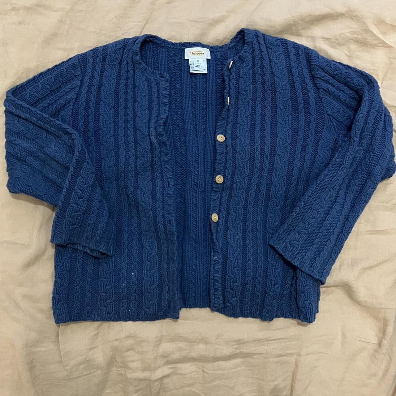 Talbots Women's Blue and Navy Cardigan | Depop