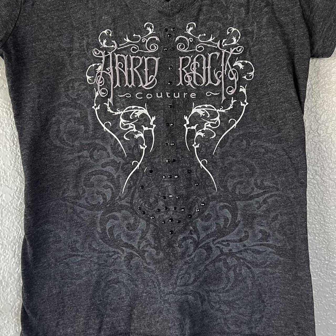 Hard Rock Couture rhinestone y2k shirt super cute... - Depop