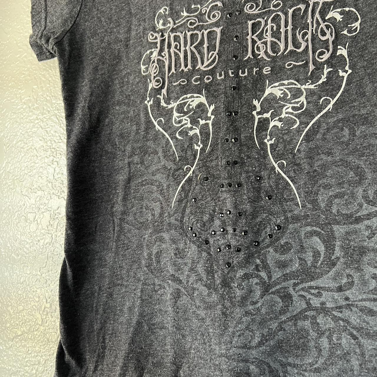 Hard Rock Couture rhinestone y2k shirt super cute... - Depop