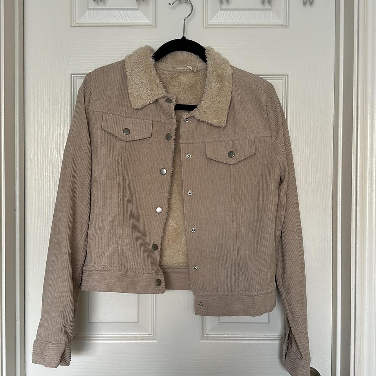 Altard state corduroy cropped jacket in a beige... - Depop