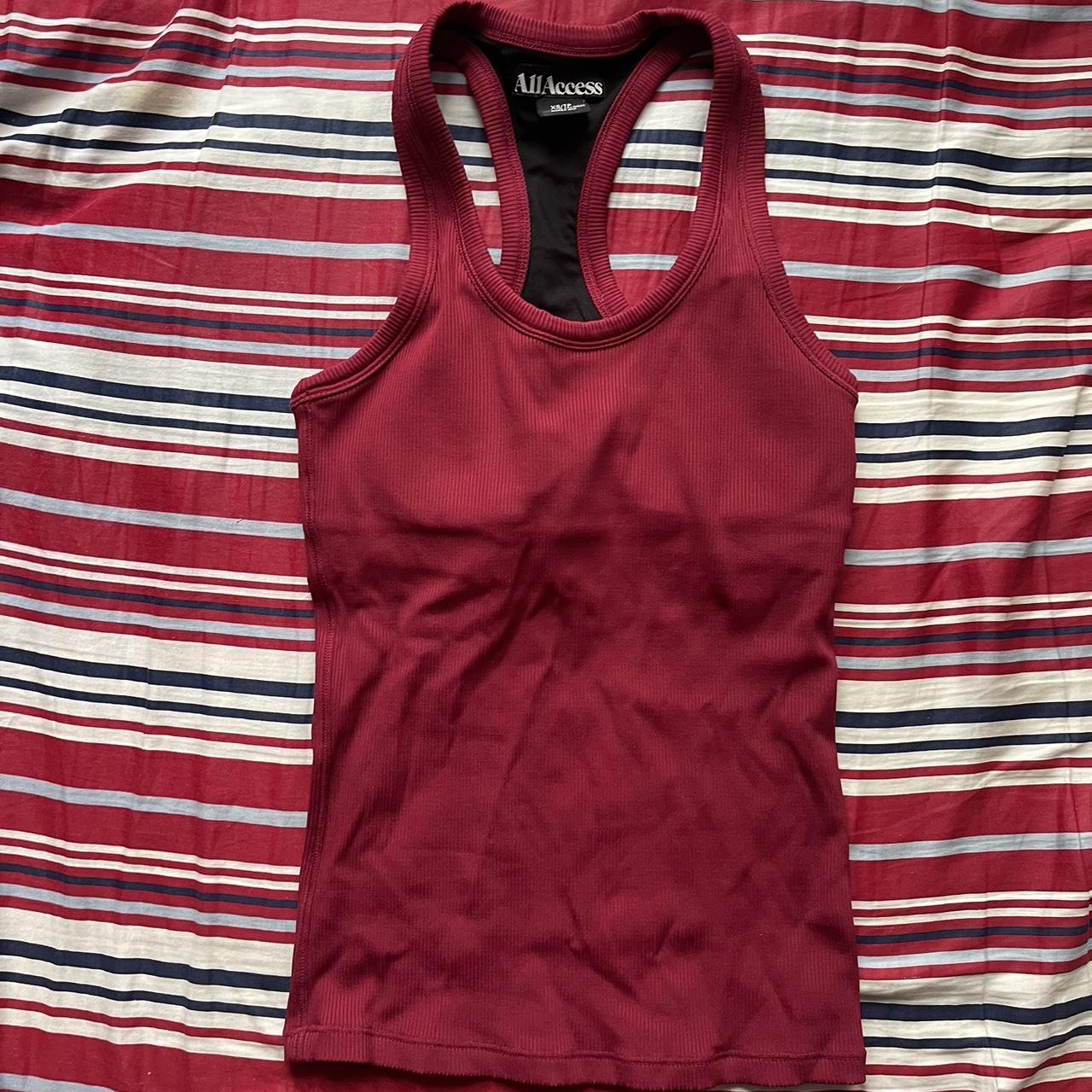 All access red workout top with built in sports bra... - Depop