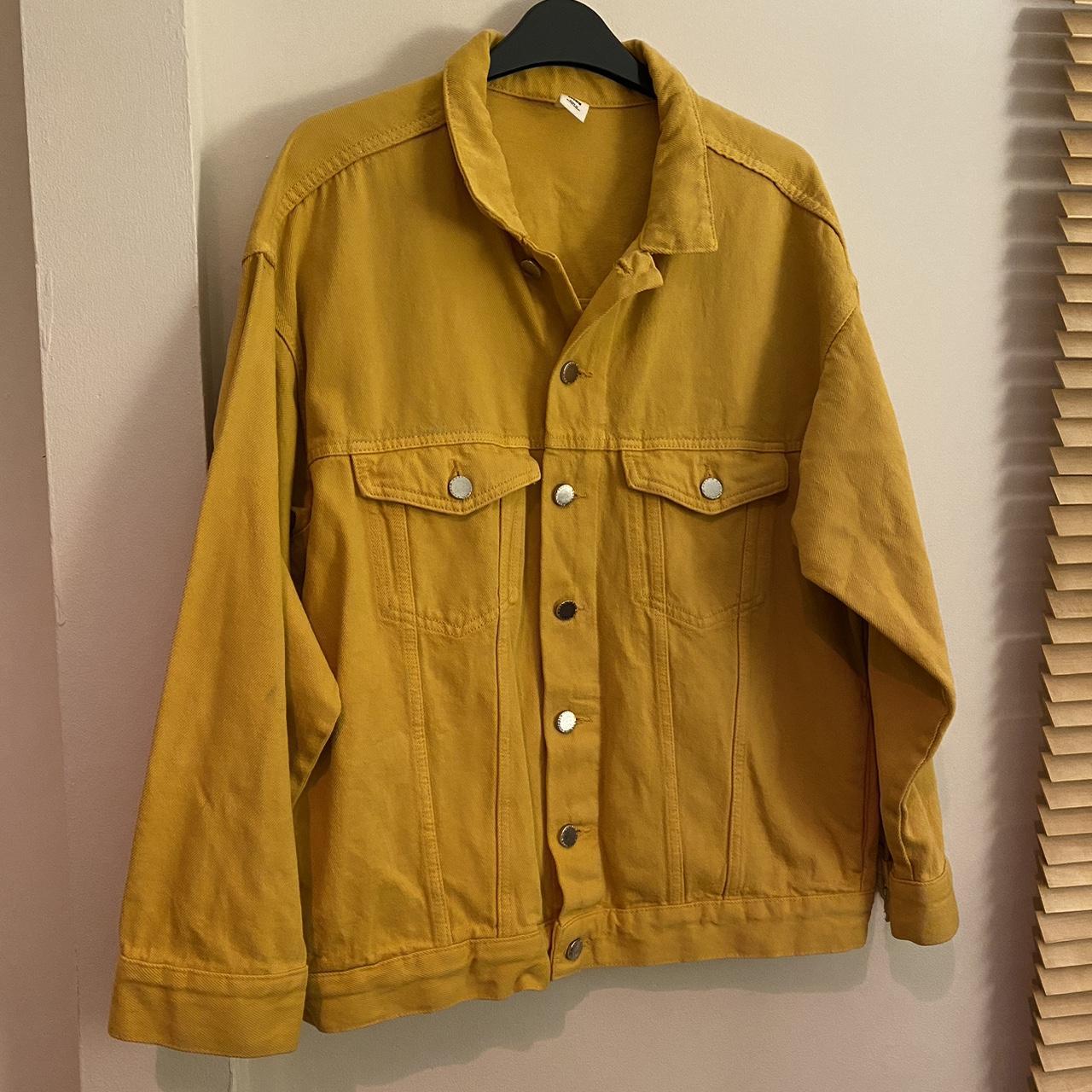 Awesome bright yellow denim jacket. Pre-loved but... - Depop