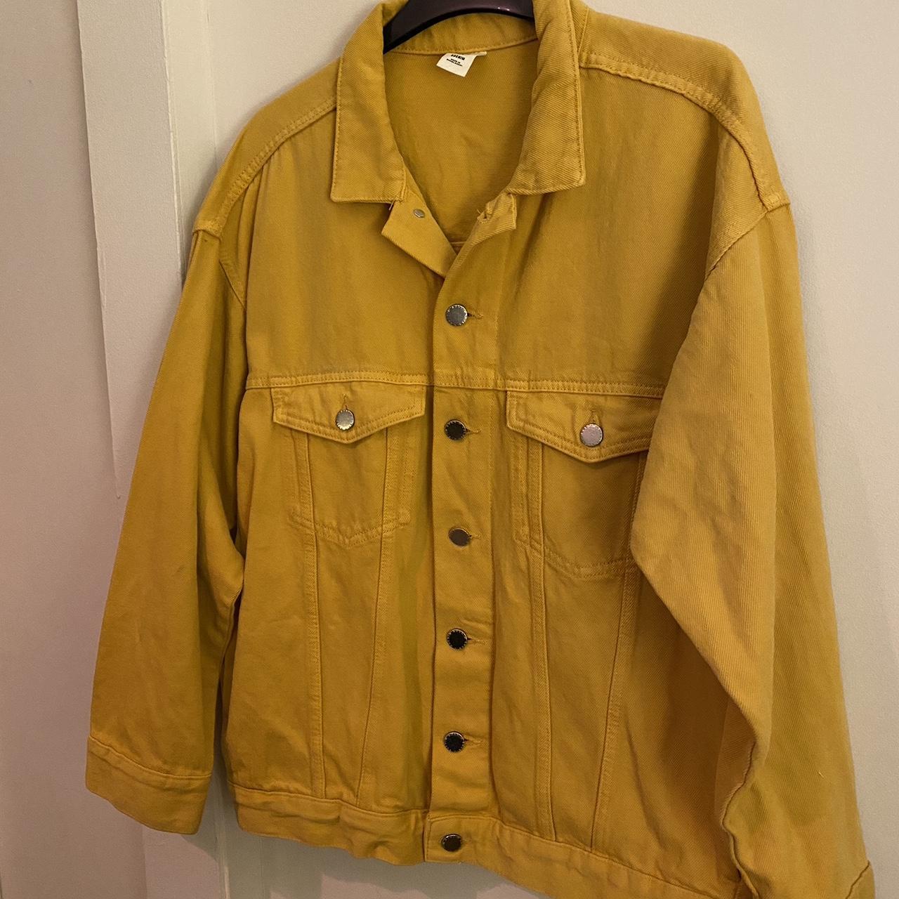Awesome bright yellow denim jacket. Pre-loved but... - Depop