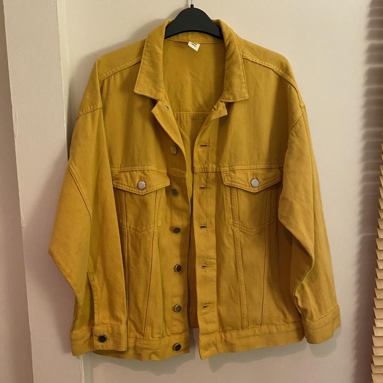 Awesome bright yellow denim jacket. Pre-loved but... - Depop