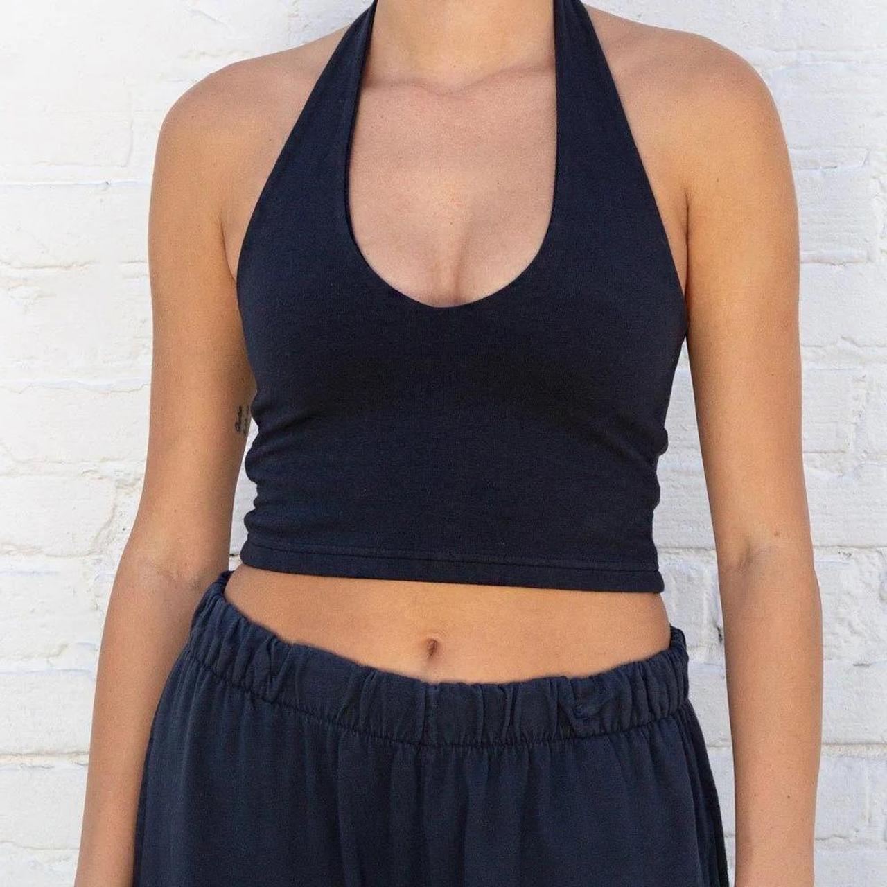 Black Brandy Melville Halter Top!! 🖤 no flaws &... - Depop