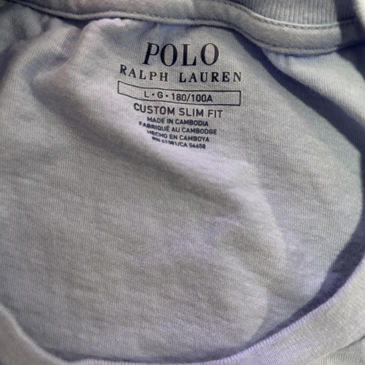 polo ralph lauren baby blue tee good condition no... - Depop