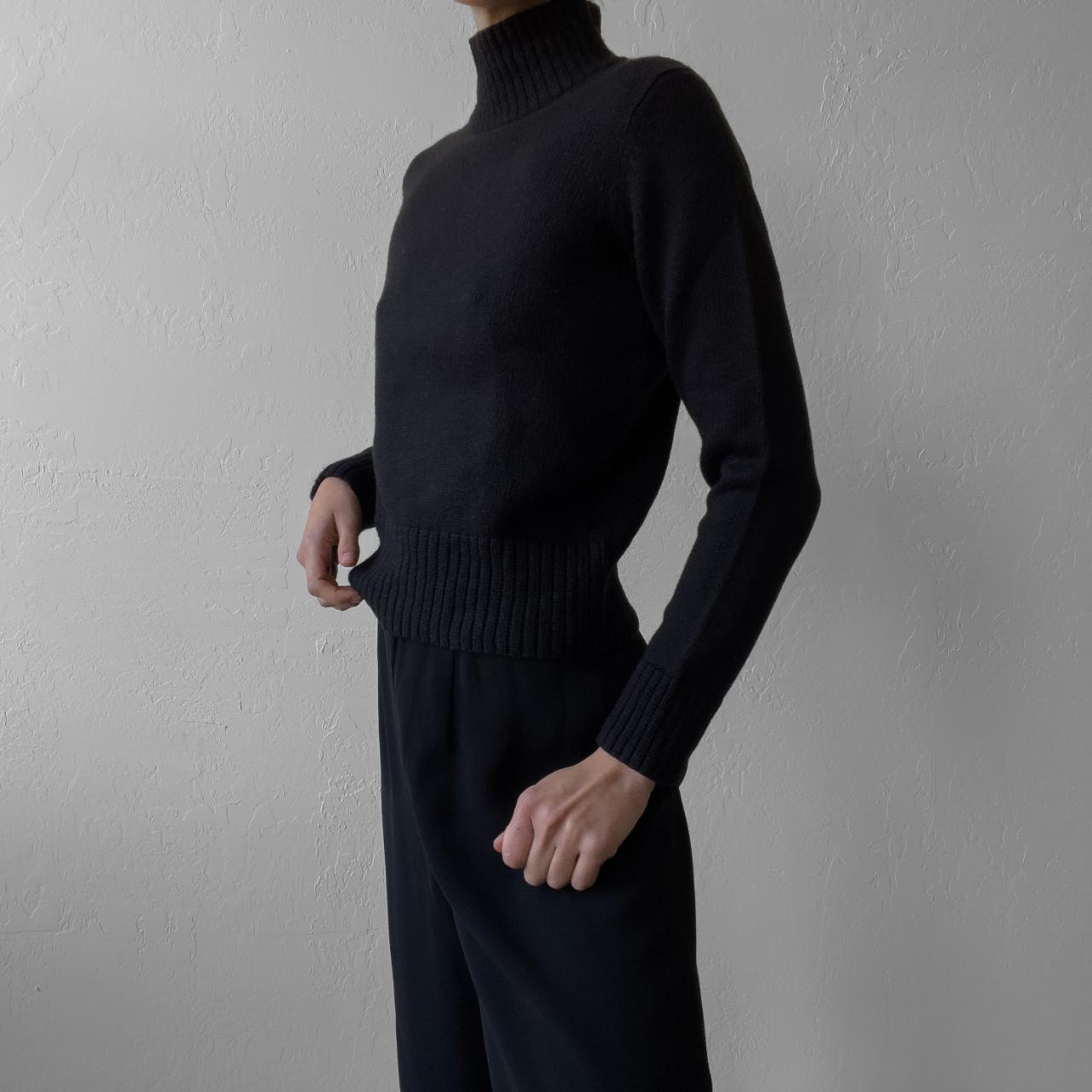 black merino wool mock-neck the coziest staple... - Depop