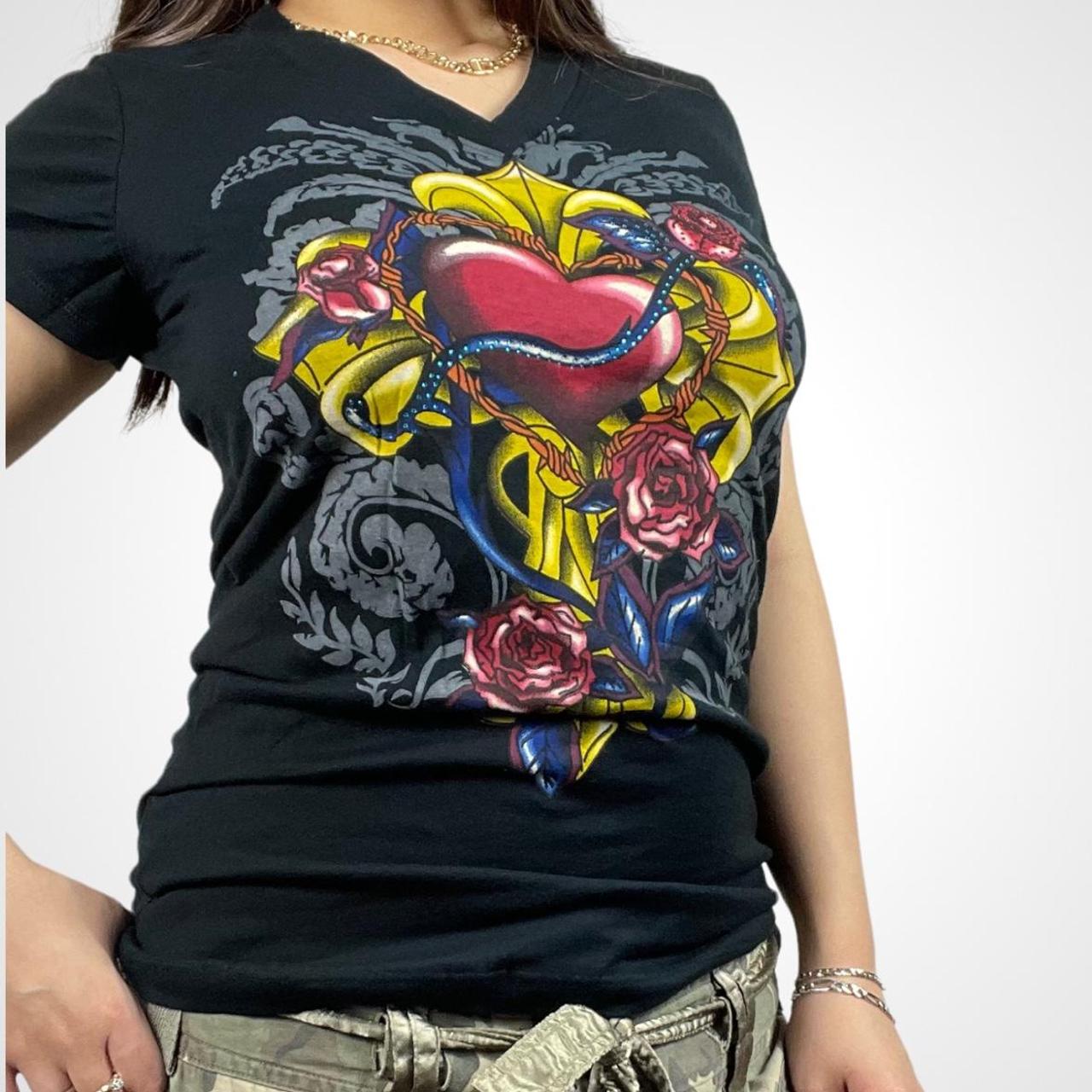 Deadstock cyber y2k graphic tee in black Grunge... - Depop