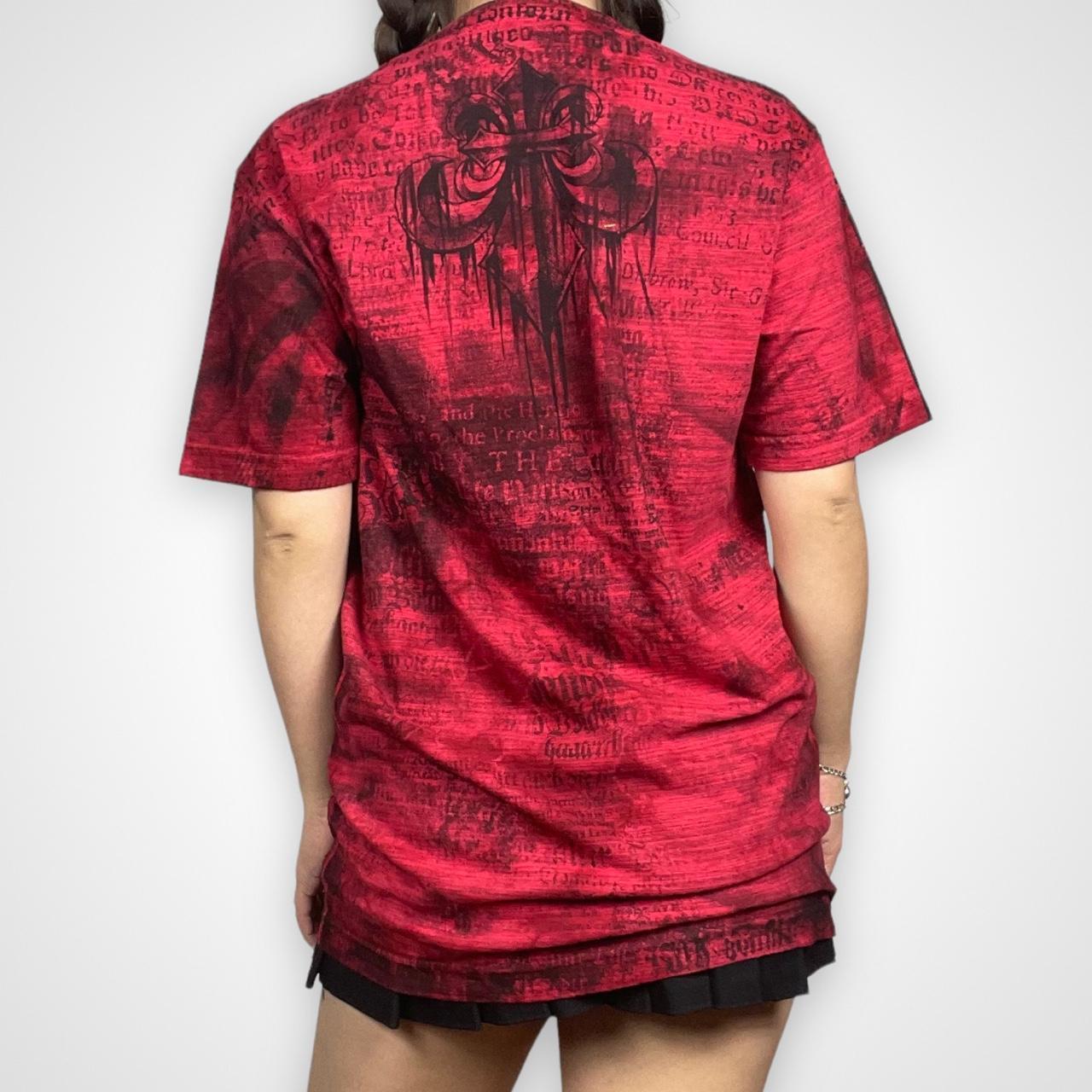 Y2K Mall Goth Cyberpunk Skull Tshirt Has dark... - Depop