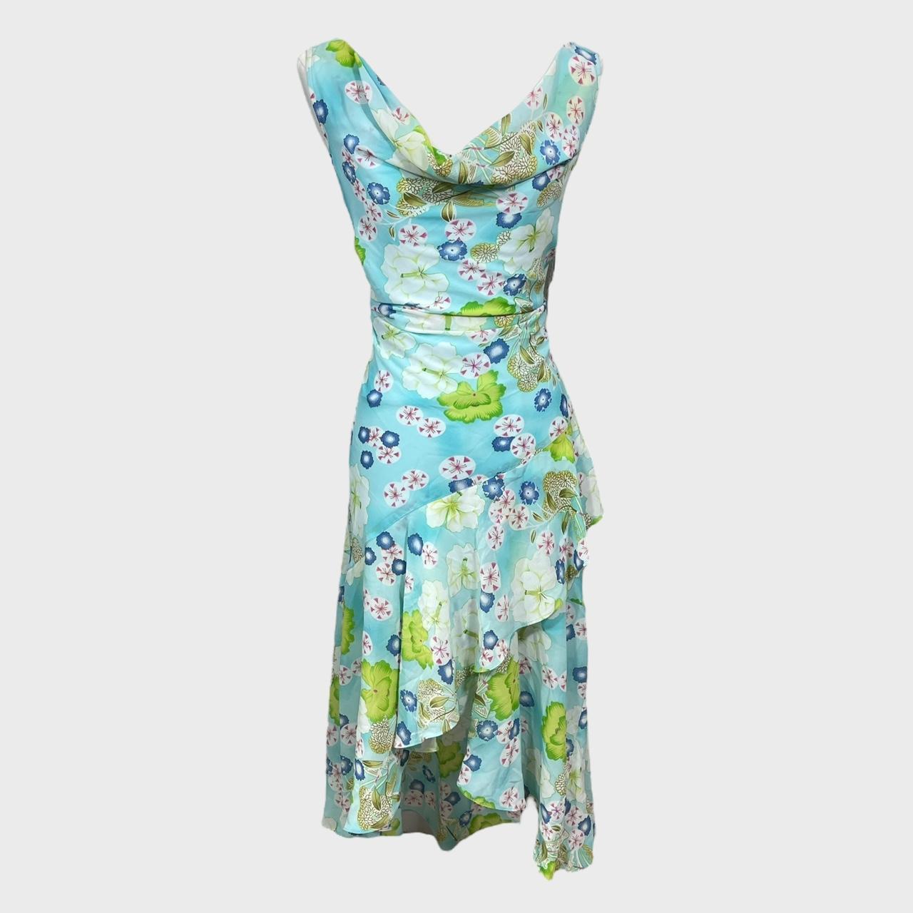 y2k fairy hibiscus dress Cowlneck ruffle frilly... | Depop