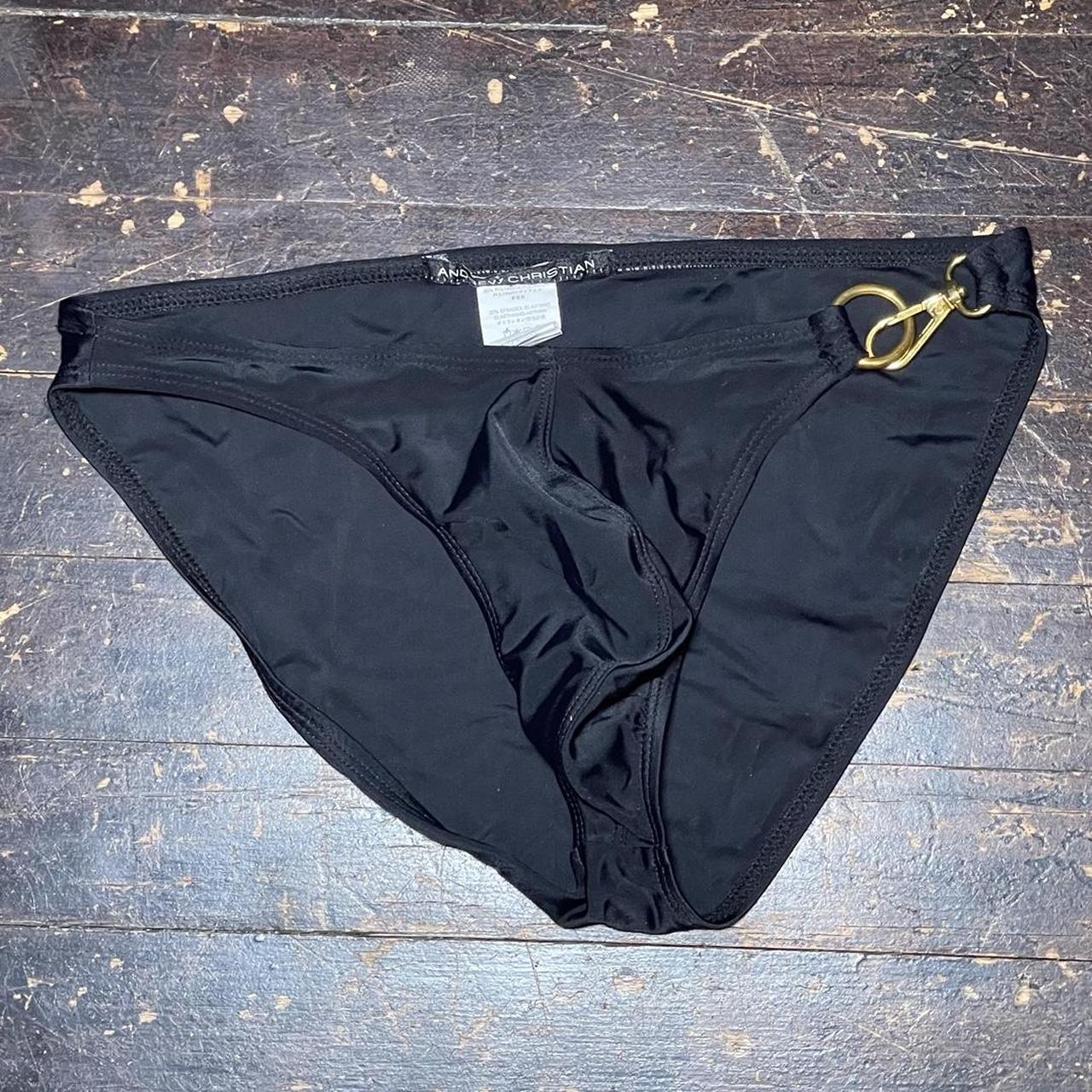 never worn xs black andrew christian speedo with... - Depop