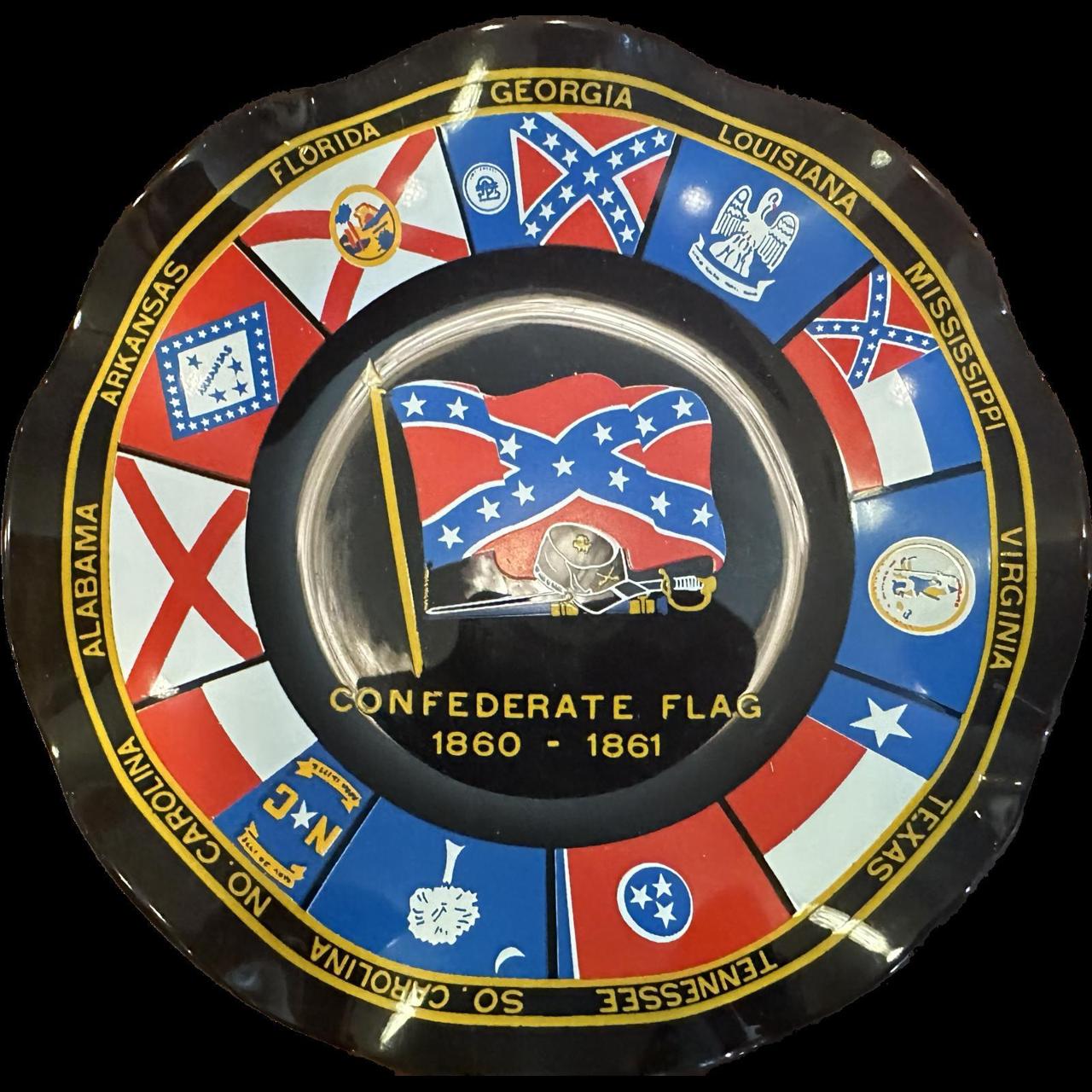 Civil War runner-up, Confederate Flag Ashtray... - Depop