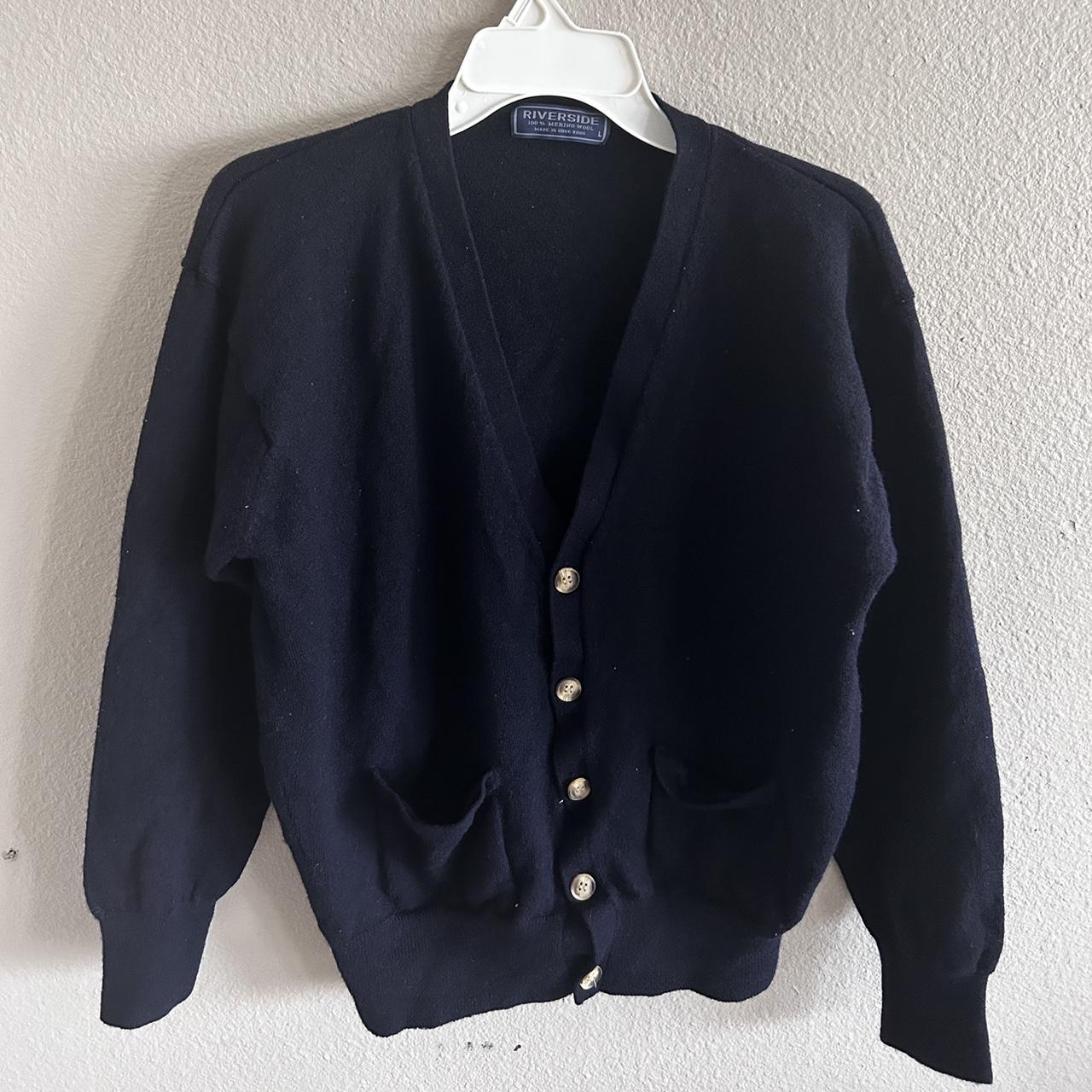 “Navy Blue Riverside Cardigan - Size L Elevate your... - Depop