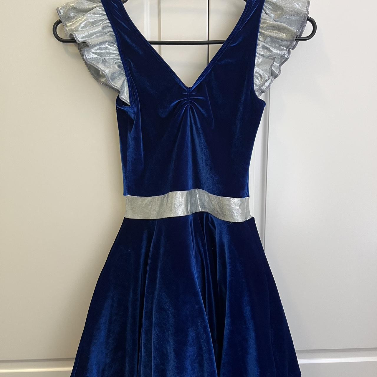 Velvet blue and silver dance costume Labeled women’s... | Depop