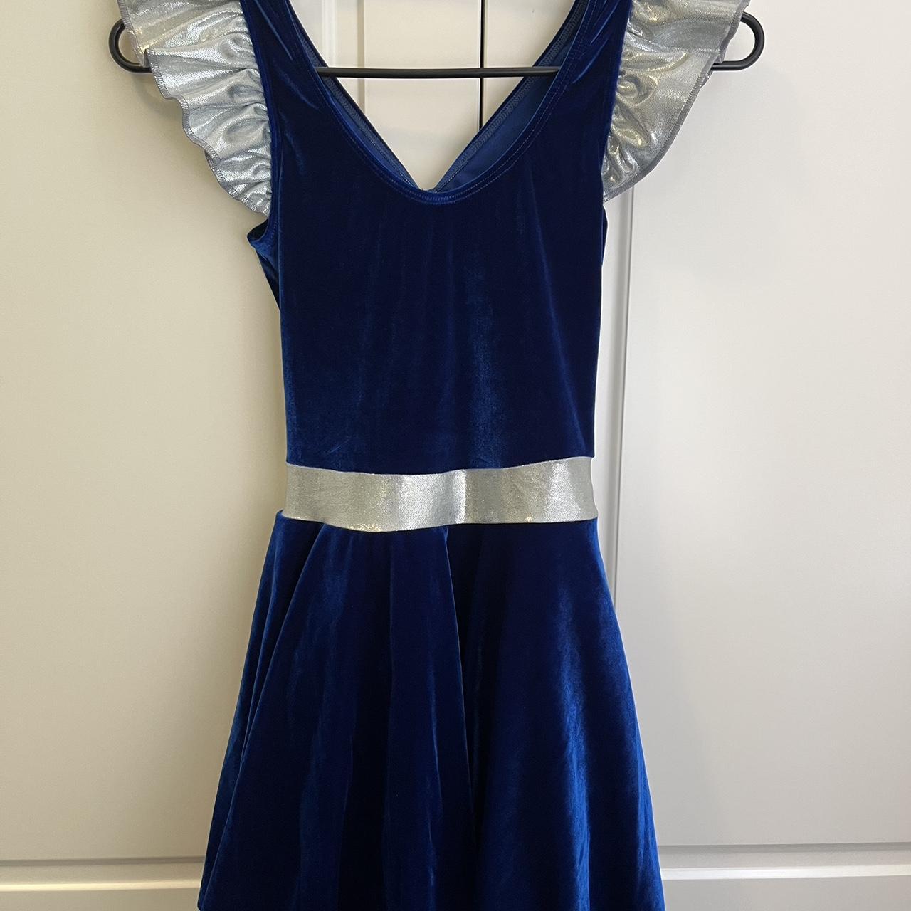 Velvet blue and silver dance costume Labeled women’s... | Depop